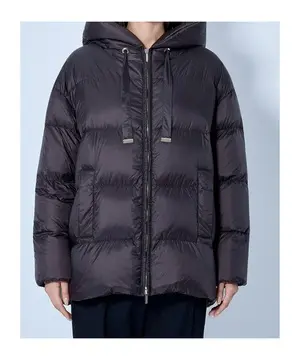 Max Mara Mtcnerine Hooded Quilted Down Jacket - Black
