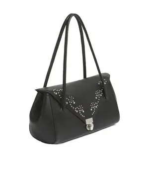 Marni Leather E/w Shoulder Bag With Studs
