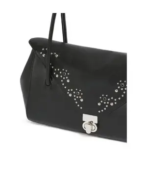 Marni Leather E/w Shoulder Bag With Studs
