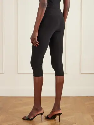 Norma Kamali Pedal Pusher Cropped Stretch-jersey Leggings