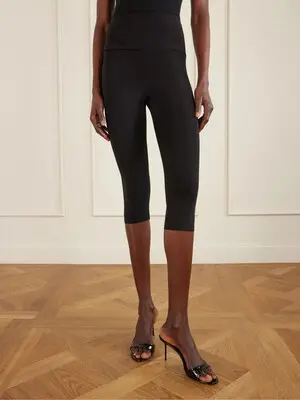 Norma Kamali Pedal Pusher Cropped Stretch-jersey Leggings
