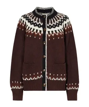 DÔEN Vintage Pattern Cardigan - Black
