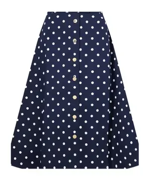 Carolina Herrera Polka-dot Button-front Midi Skirt No