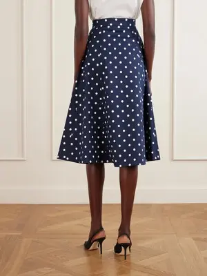Carolina Herrera Polka-dot Button-front Midi Skirt - No