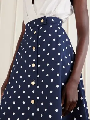 Carolina Herrera Polka-dot Button-front Midi Skirt - No