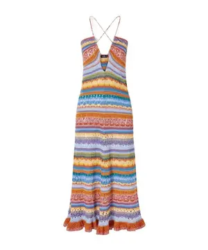 Etro Crocheted Striped Cotton Midi Dress - No