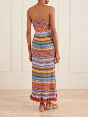 Etro Crocheted Striped Cotton Midi Dress