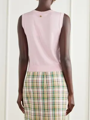 Carolina Herrera Ribbed Silk And Cotton-blend Vest