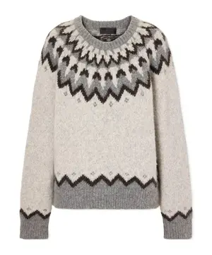 NILI LOTAN Intarsia-knit Wool And Alpaca Blend Sweater