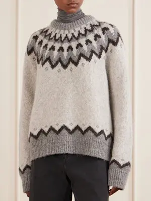 NILI LOTAN Intarsia-knit Wool And Alpaca Blend Sweater