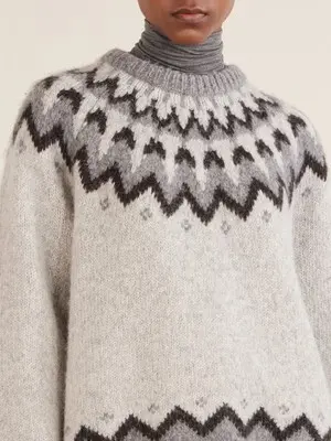 NILI LOTAN Intarsia-knit Wool And Alpaca Blend Sweater
