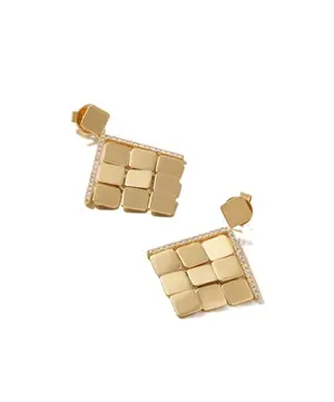 Ileana Makri Gold Diamond Earrings
