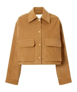 Maria Mcmanus Organic Cotton Ribbed Cropped Jacket - Brown
