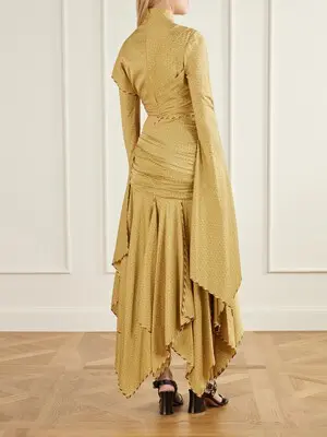 Zimmermann Knotted Draped Printed Silk-blend Maxi Dress