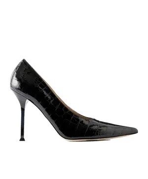 CHRISTEN Helix 95 Croc-effect Patent Leather Pumps