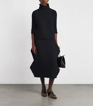 Issey Miyake Zigzag-knit High-neck Sweater