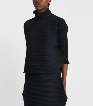 Issey Miyake Zigzag-knit High-neck Sweater
