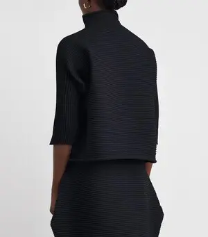 Issey Miyake Zigzag-knit High-neck Sweater