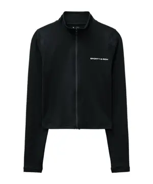 SPORTY  RICH Zip-up Knitted Sports Top
