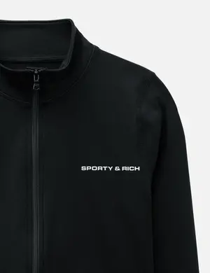 SPORTY  RICH Zip-up Knitted Sports Top