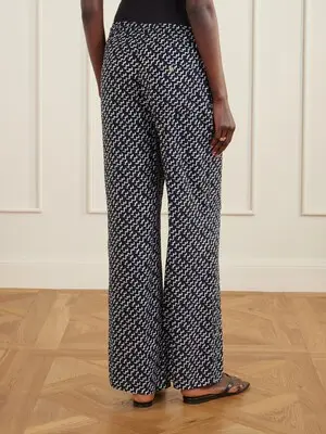 DONDE ESTEBAN Estrellitas Y Olas Printed Woven Straight-leg Pants