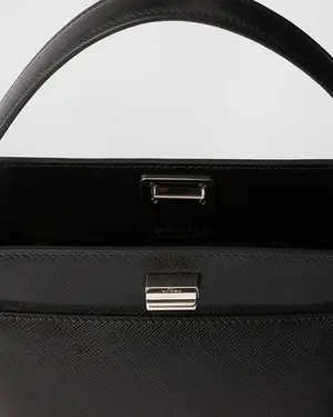 Prada Mini Avoir Saffiano-leather Tote Bag - Black