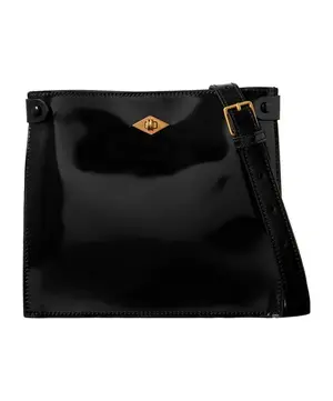 METIER Stowaway Glossed-leather Shoulder Bag