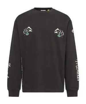 Moncler Map Long Sleeve T-shirt - Black