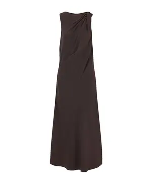 Theory Knotted Crepe Midi Dress - Black