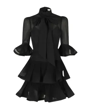 Zimmermann Pleated Sleeved Mini Dress