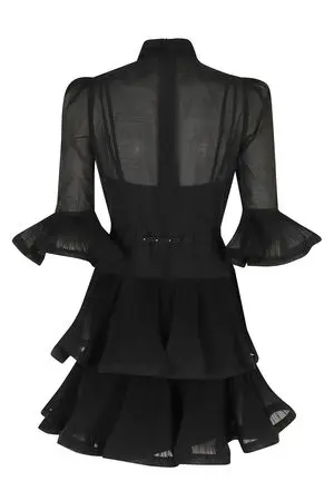 Zimmermann Pleated Sleeved Mini Dress