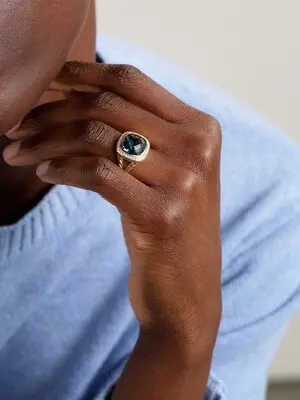 David Yurman 18-karat Gold, Topaz And Diamond Ring