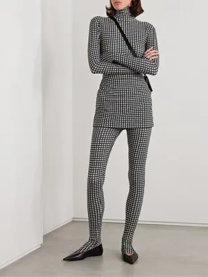 Norma Kamali Comfortable Houndstooth Leggings