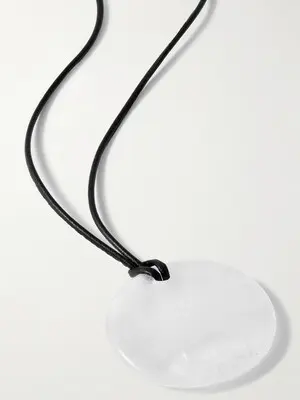 SOPHIE BUHAI Medium Full Moon Cord, Quartz And Silver Necklace