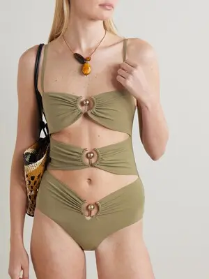 Christopher Esber Cutout Gold Ring Swimsuit