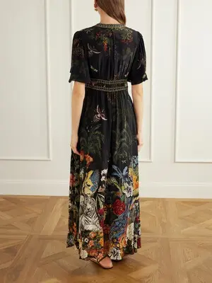 Camilla Embellished Printed Silk Maxi Dress