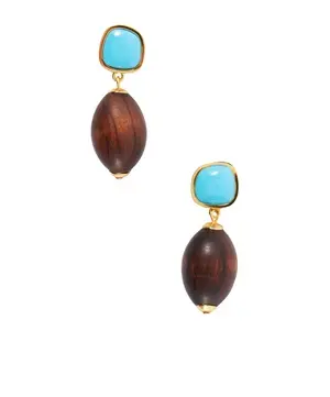 LIZZIE FORTUNATO Resin And Wood Earrings - No