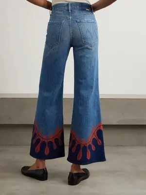 MOTHER La Doublej The Tomcat Roller Printed High-rise Flared Jeans