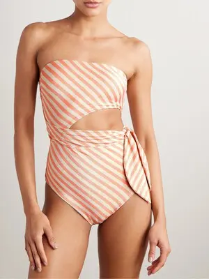 Zimmermann Shiny Striped Swimsuit