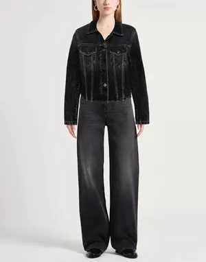 Balenciaga Velvet Denim Jacket - Black