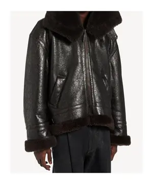 Balenciaga Oversized Shearling-collar Jacket