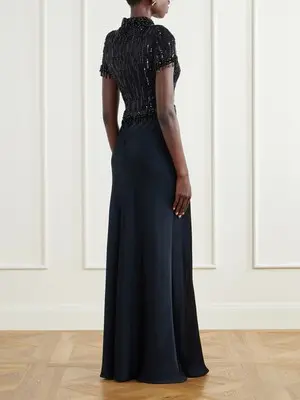 Jenny Packham Beaded Satin Gown