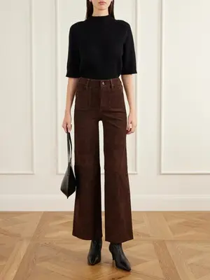 FRAME Suede Wide-leg Pants