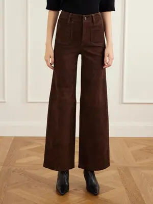 FRAME Suede Wide-leg Pants