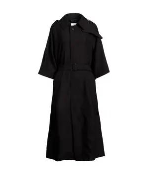 MAISON MARGIELA Solid-color Short-sleeve Wool Trench Coat