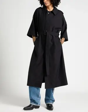 MAISON MARGIELA Solid-color Short-sleeve Wool Trench Coat