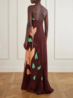 Johanna Ortiz Petals Strapless Maxi Dress