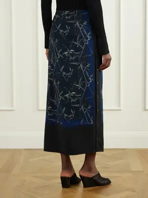 Proenza Schouler Printed Midi Skirt - Black