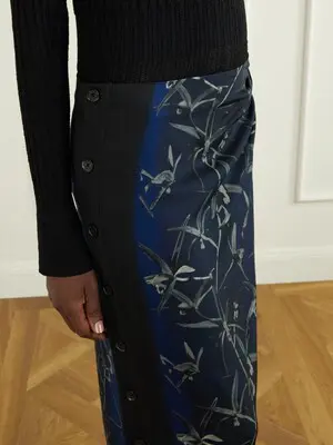 Proenza Schouler Printed Midi Skirt - Black
