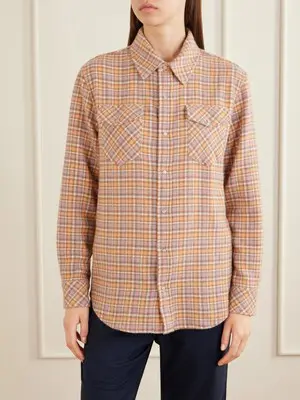 GOD'S TRUE CASHMERE Midnight Rose Checked Cashmere Shirt